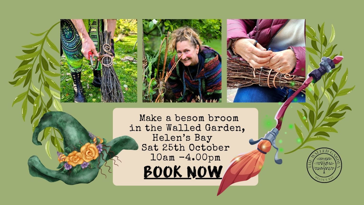 Make a Traditional Besom Broom in the Walled Garden